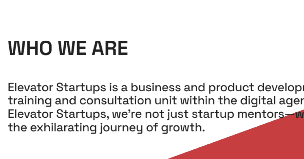 Who we are — Elevator Startups